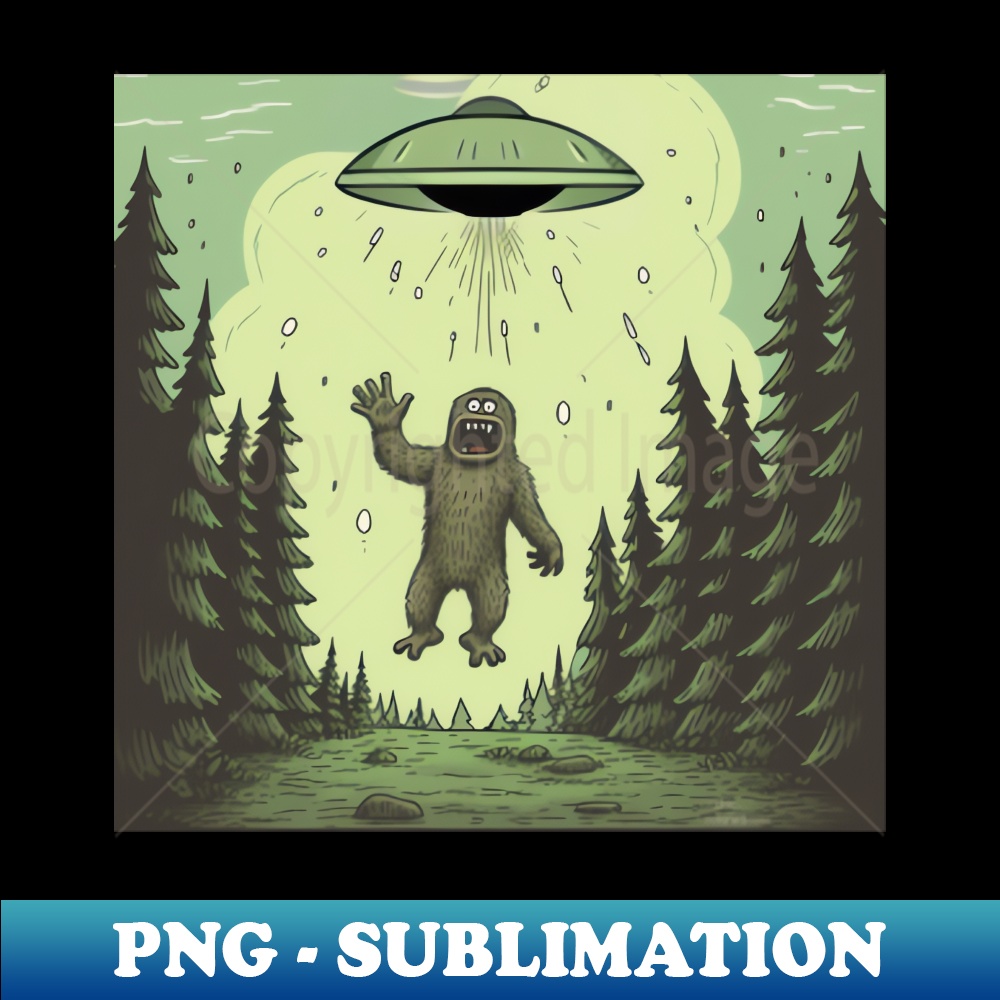 Bigfoot abducted by Aliens - Instant Sublimation Digital Dow | Inspire ...