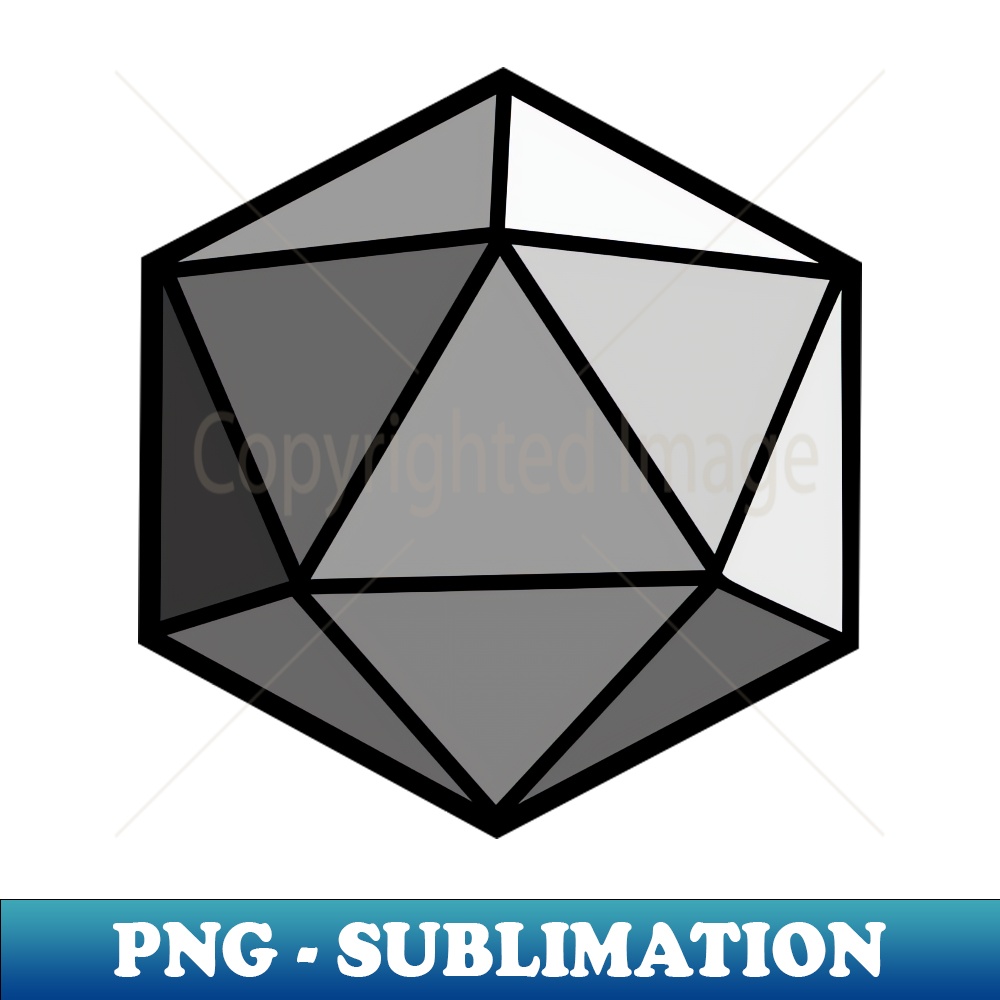 D20 Polyhedral Dice - Gray - PNG Transparent Sublimation Fil | Inspire ...
