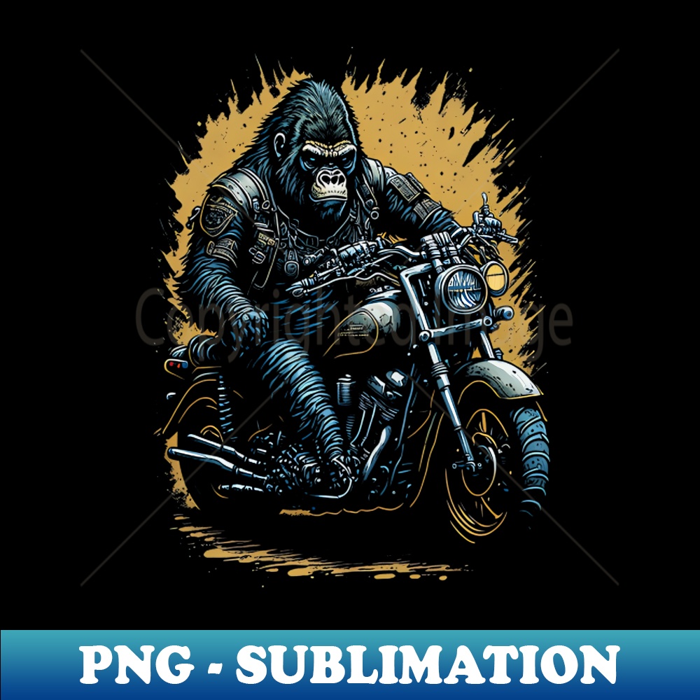 Gorilla riding a vintage motorcycle - PNG Transparent Sublim - Inspire ...