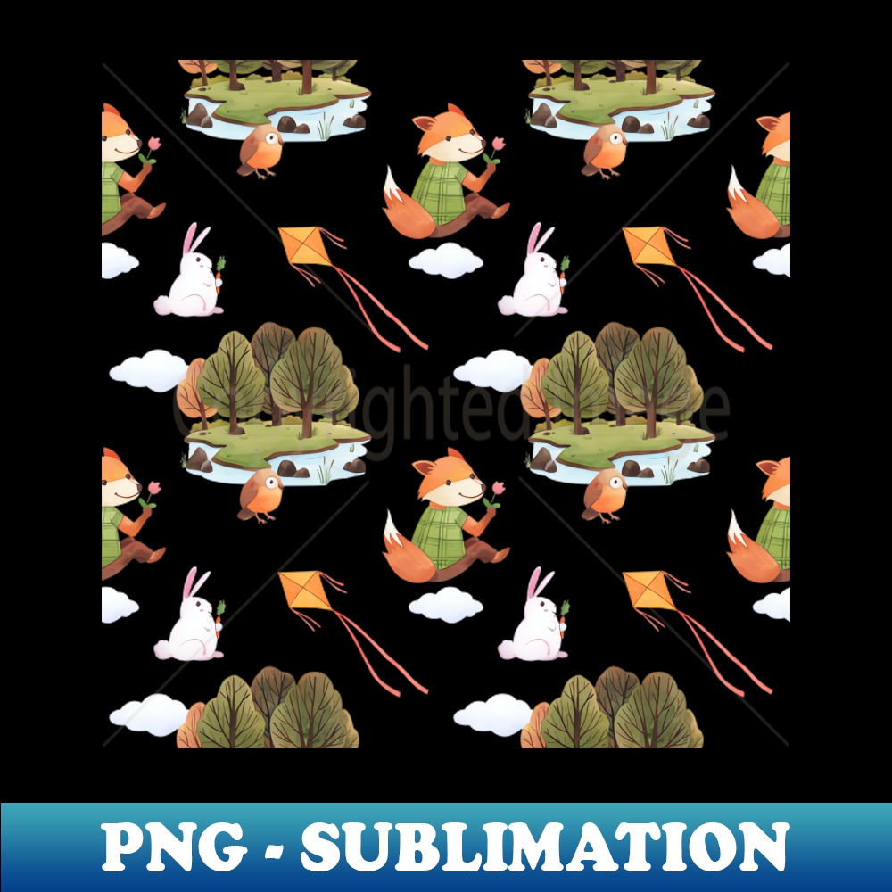 Happy Fox and Bunny in the Forest Illustration - Special Edi | Inspire ...