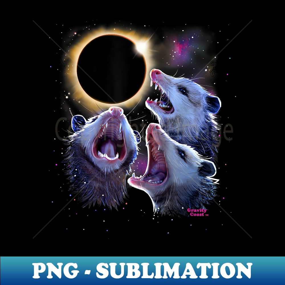 Three Opossums Howling at Total Eclipse 2024 Possum - Profes - Inspire ...