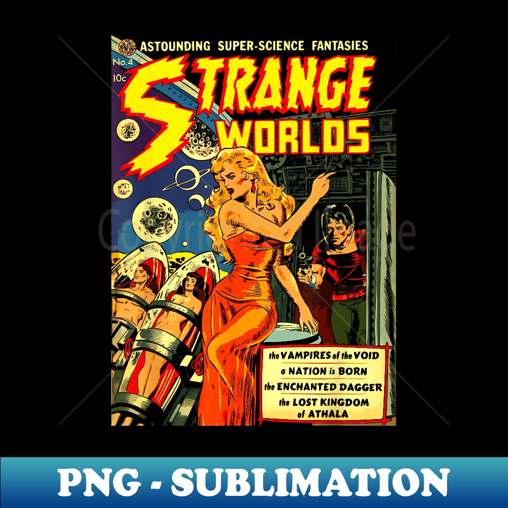 Vintage Science Fiction Comic Book - Strange Worlds - Exclus | Inspire ...