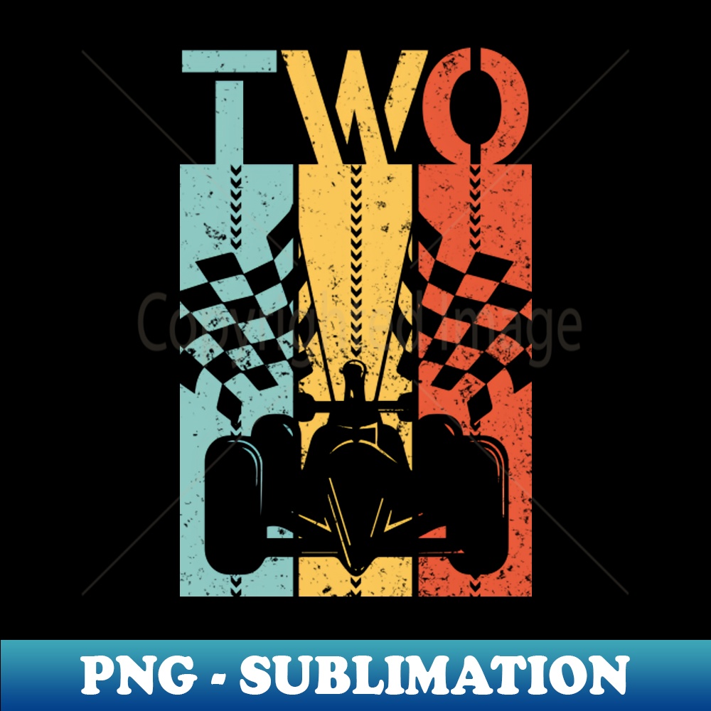 Vintage Retro 2 Year Old Race Car Birthday Boy - Signature S - Inspire ...