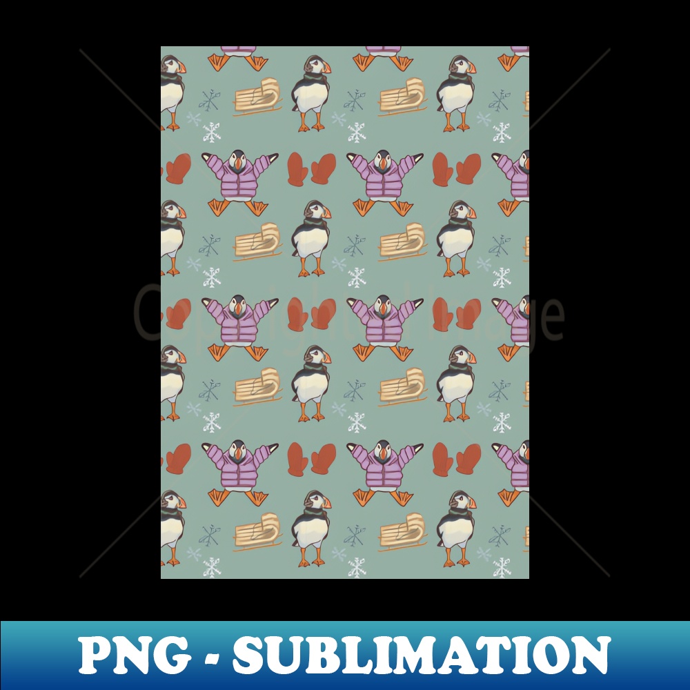 Winter Puffin Fun Pattern - Instant Sublimation Digital Down | Inspire ...
