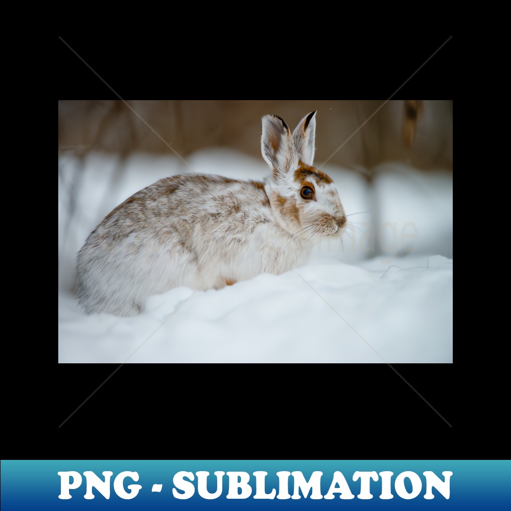 Snow Shoe Hare - PNG Transparent Sublimation Design - Transf | Inspire ...
