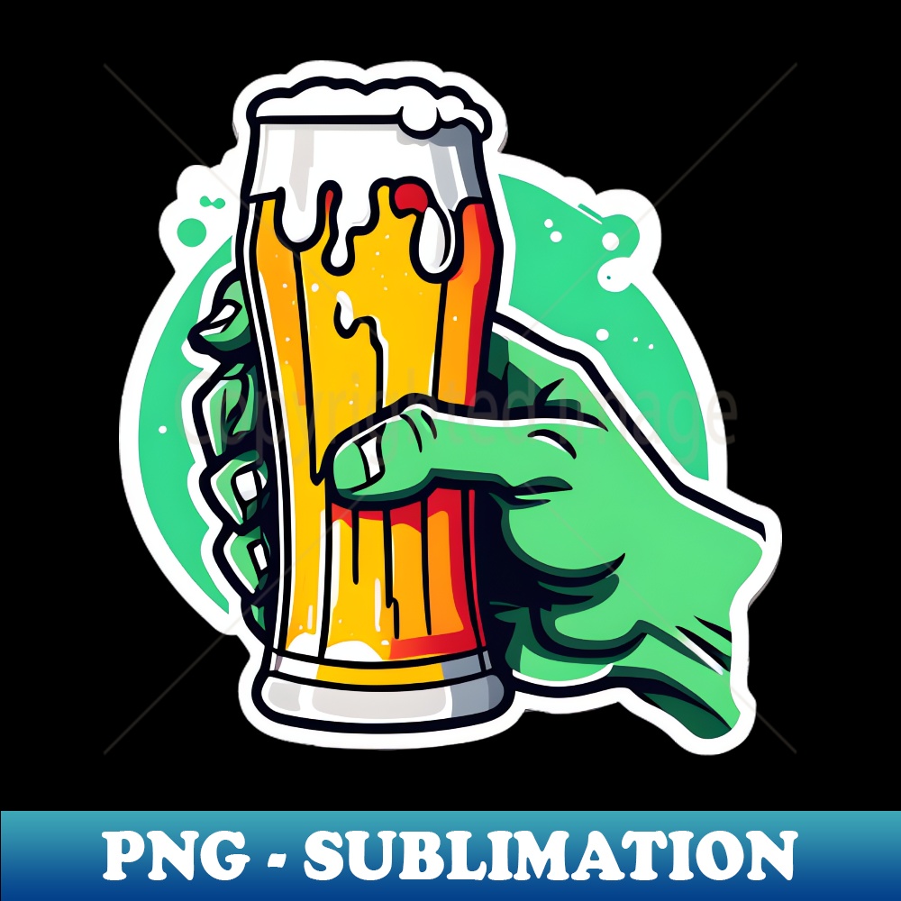 zombie hand with beer - Signature Sublimation PNG File - Cre | Inspire ...