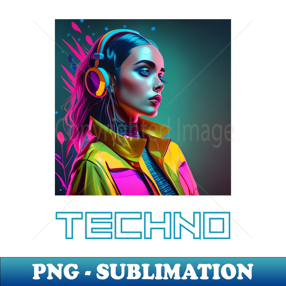 Techno music - High-Resolution PNG Sublimation File - Bold & - Inspire ...