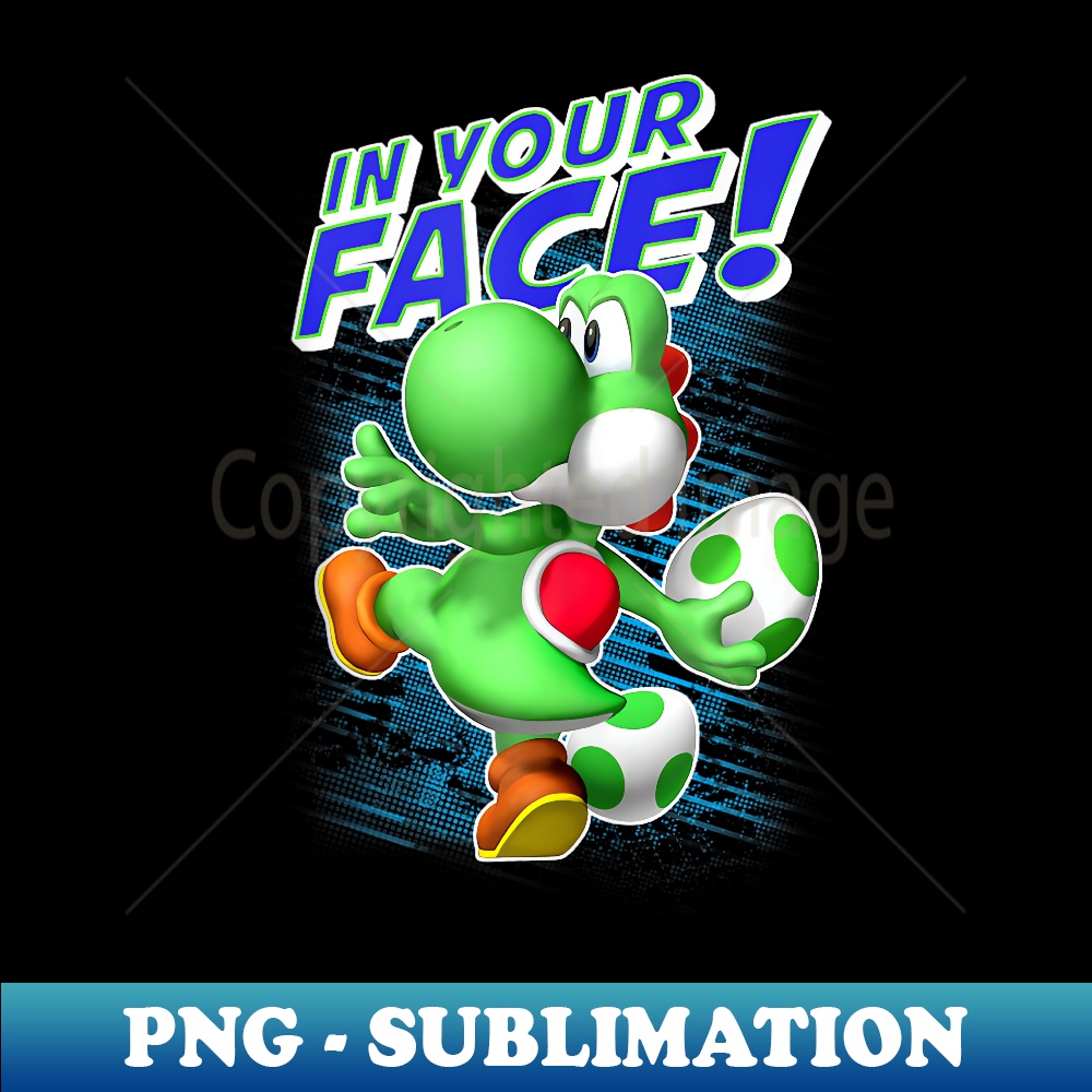 Super Mario Yoshi In Your Face Egg Throw Portrait - Premium | Inspire ...