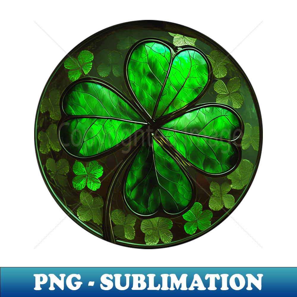Stained Glass Four Leaf Clover - High-Quality PNG Sublimatio | Inspire ...