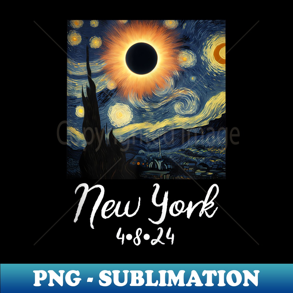 Solar Eclipse New York 2024 Starry Night Art - High-Resoluti | Inspire ...