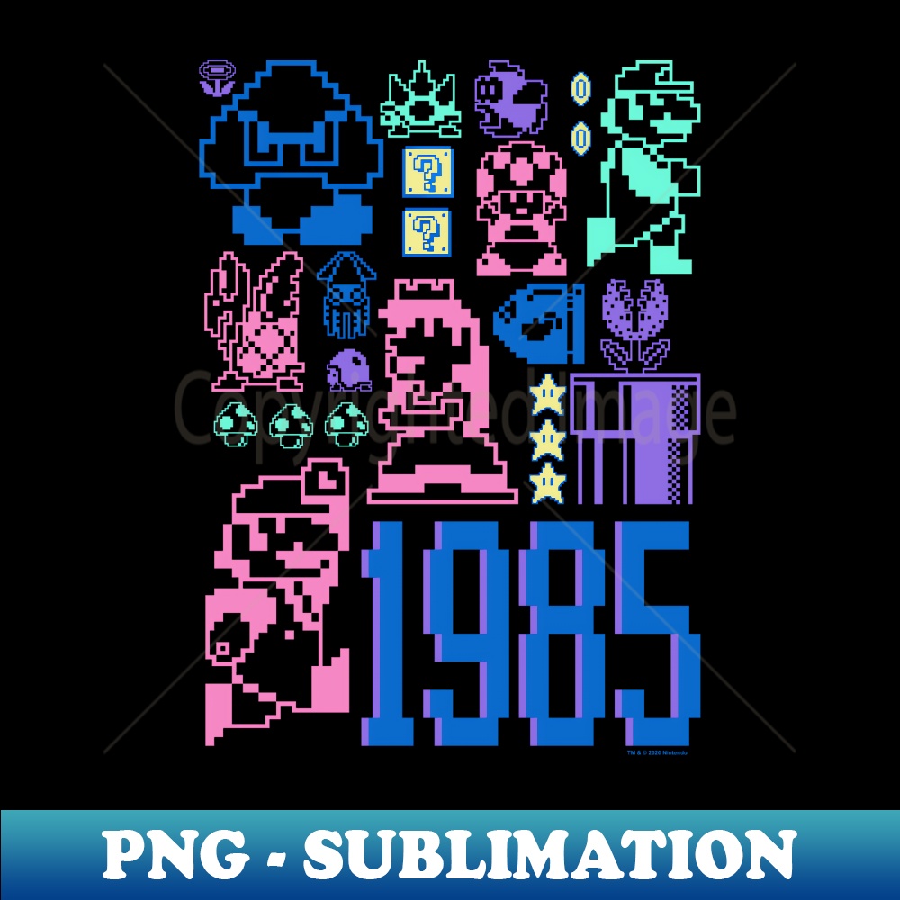 Super Mario 35th Anniversary 1985 Pixel Art - Vintage Sublim | Inspire ...