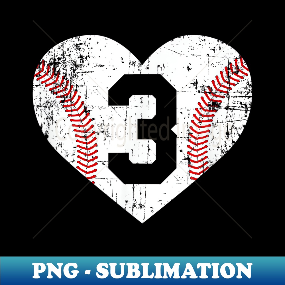 Vintage Baseball 3 Jersey Number - PNG Transparent Sublimati | Inspire ...