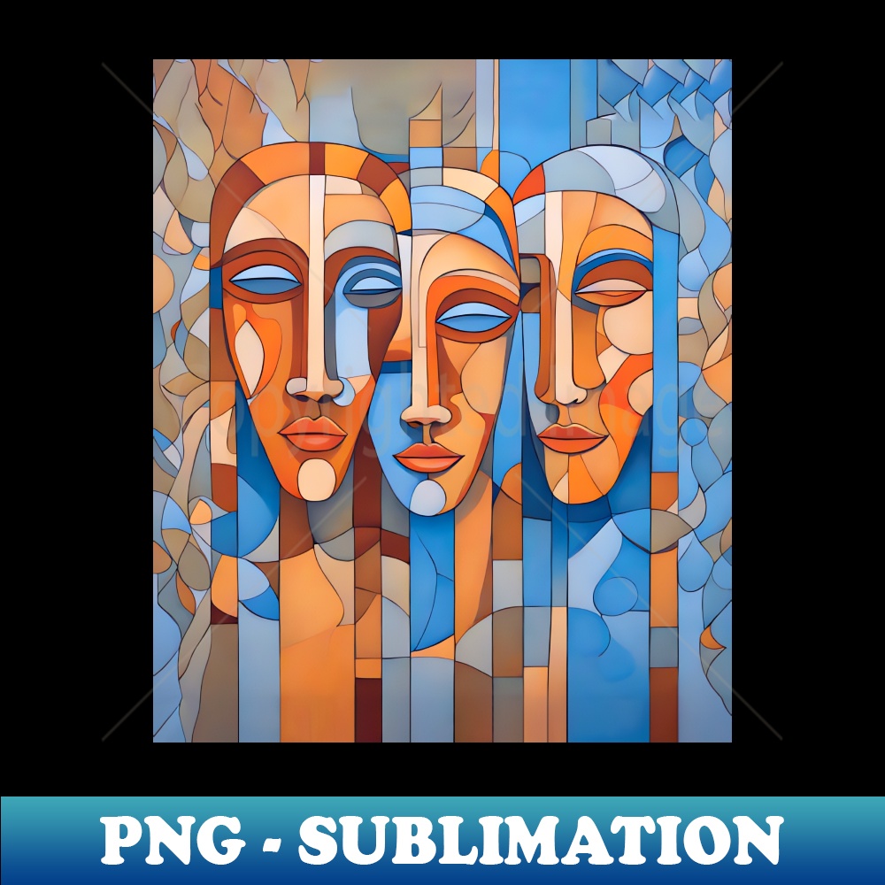Three faces figurative art - PNG Transparent Sublimation Des | Inspire ...
