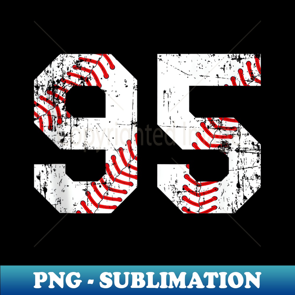 Vintage Baseball 95 Jersey Number - Trendy Sublimation Digit | Inspire Uplift