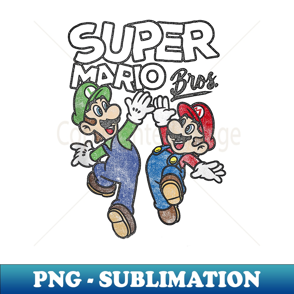 Super Mario Bros. Luigi And Mario High Five Portrait - PNG T | Inspire ...