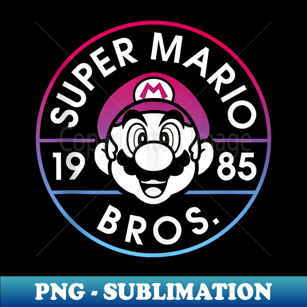 Super Mario Bros 1985 Neon Circle Logo - Aesthetic Sublimati | Inspire ...