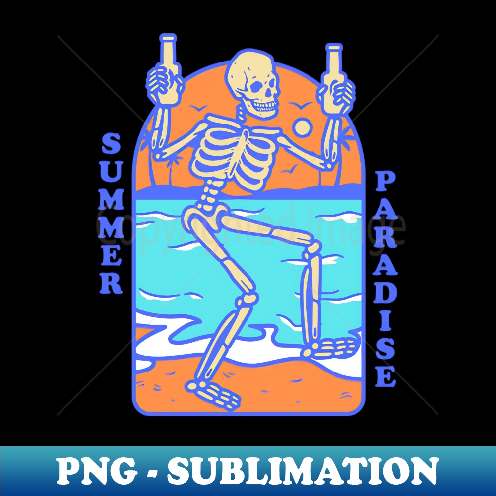 Summer Paradise Skeleton Beach Party - Sublimation-Ready PNG - Inspire ...