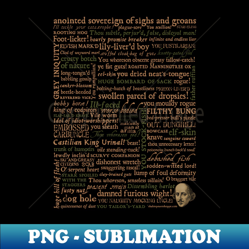 Shakespeare Insults - PNG Transparent Sublimation Design - S | Inspire ...