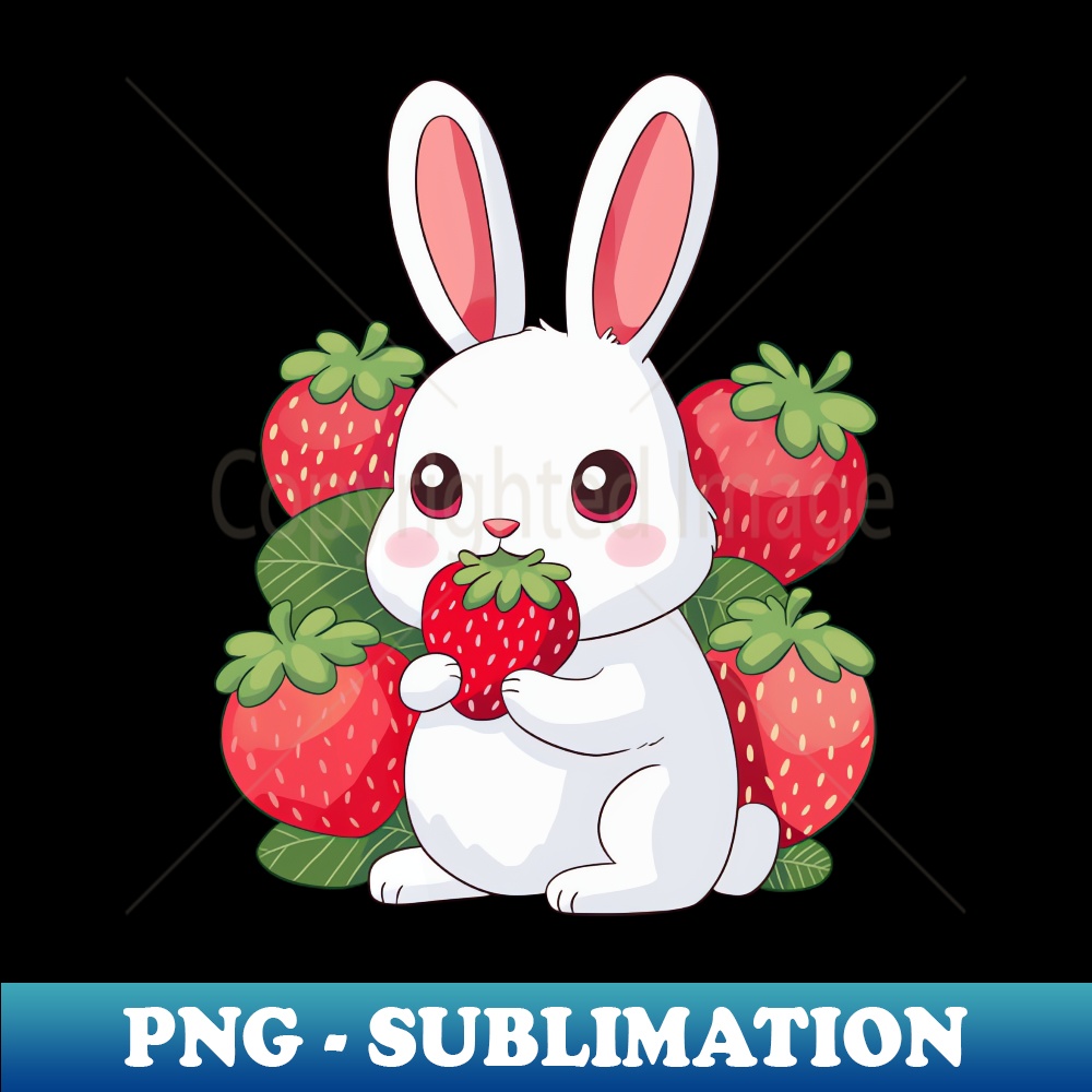 Strawberry bunny - cute kawaii bunny and Strawberry art - Vi | Inspire ...