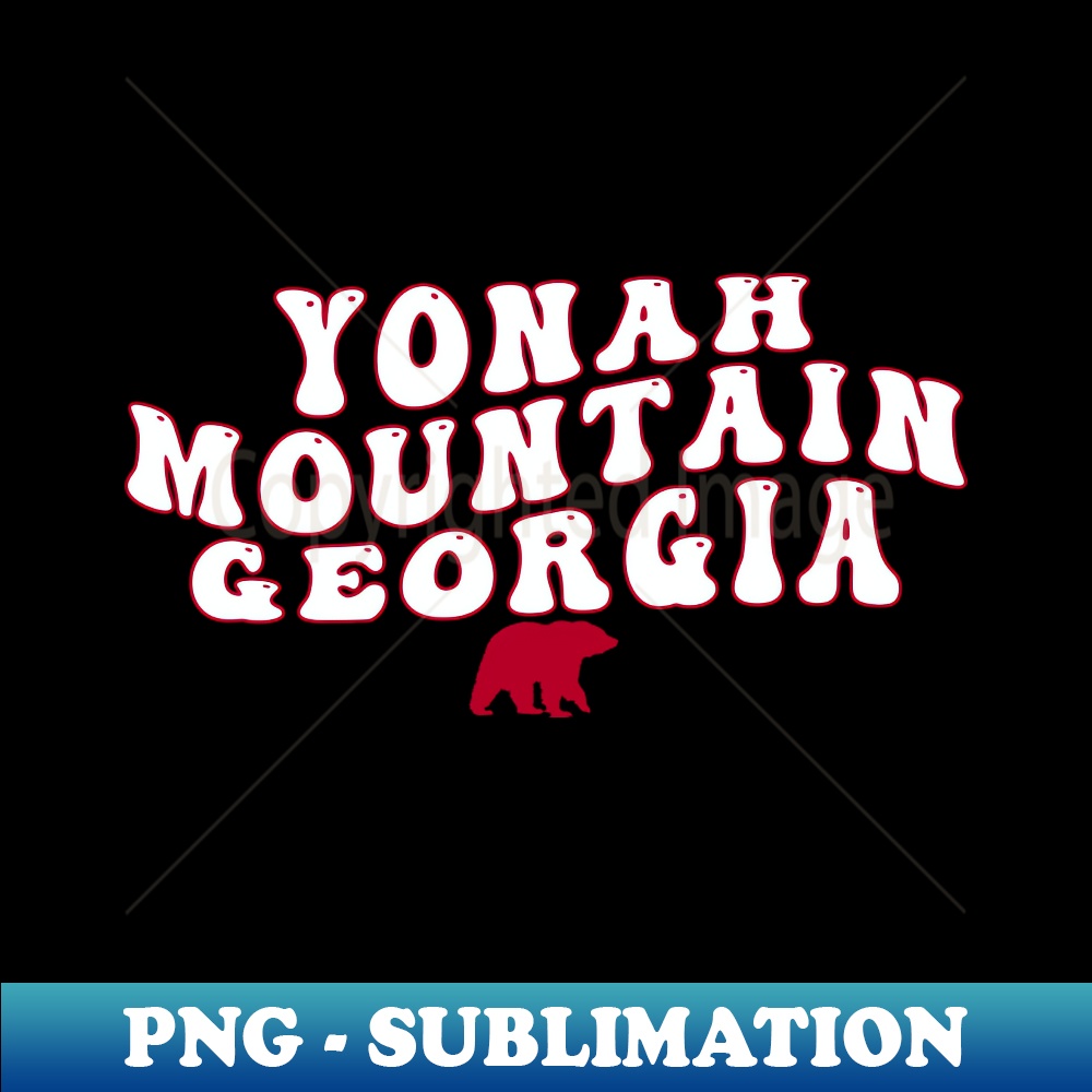 Yonah Mountain Georgia - Reto Wavy Text GA Mountain Bear - E | Inspire Uplift