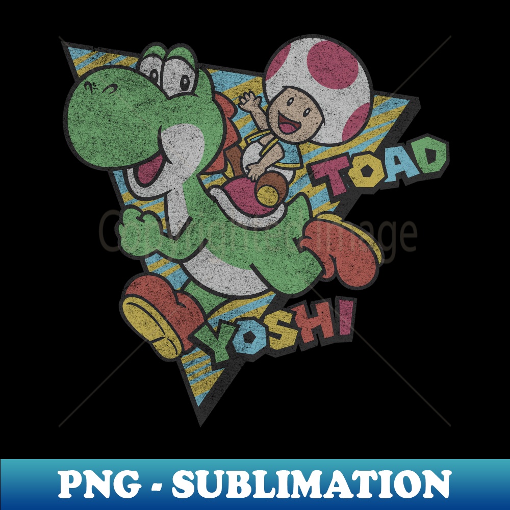 Super Mario Toad & Yoshi Portrait - Sublimation-Ready PNG Fi - Inspire ...