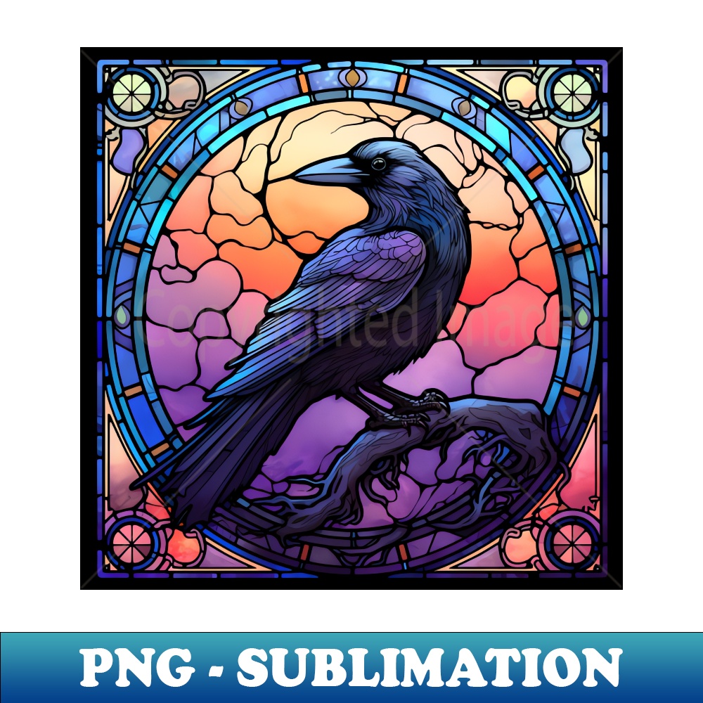 Stained Glass Spooky Raven I - Decorative Sublimation PNG Fi | Inspire ...