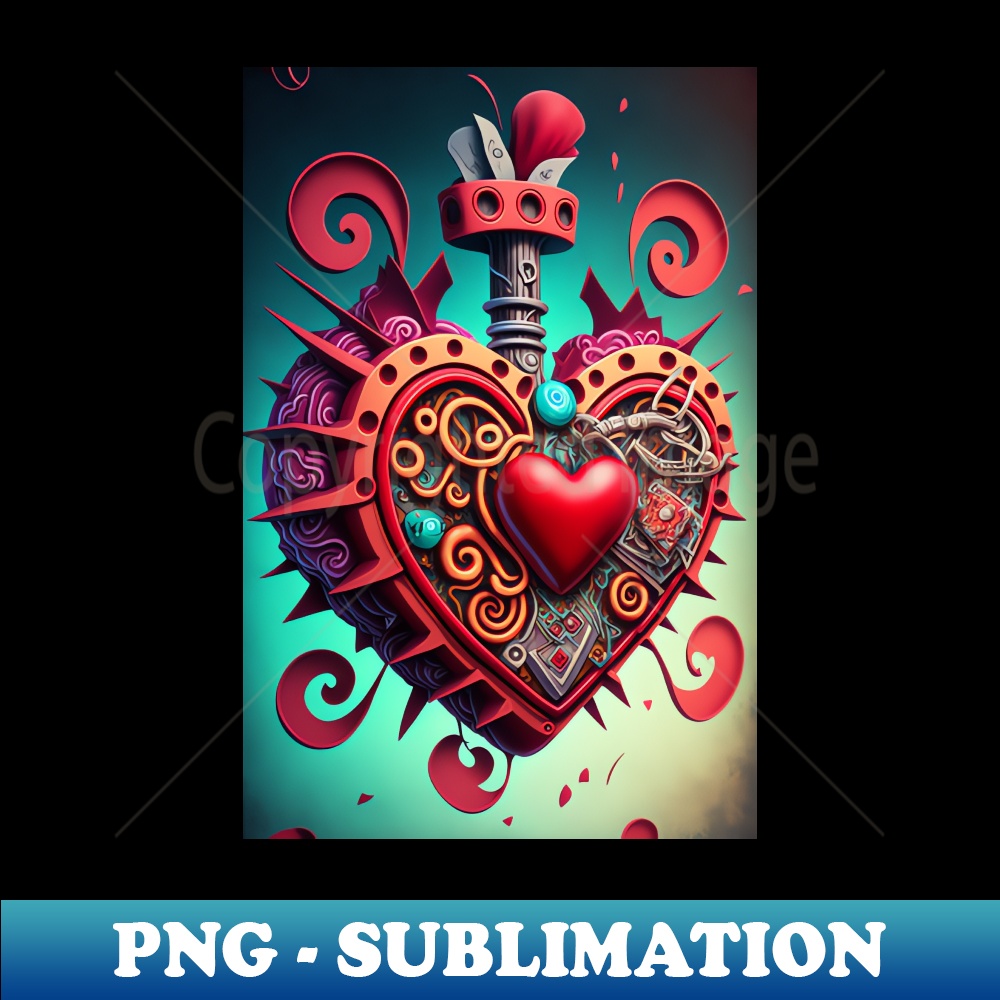 Funky Love Heart - PNG Transparent Digital Download File for | Inspire ...
