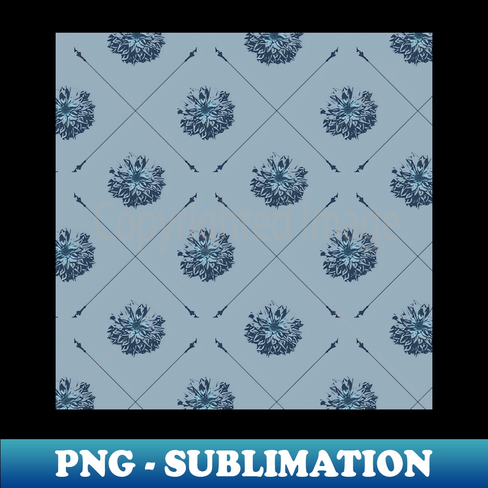 Blue Ice Flower Patterns - High-Resolution PNG Sublimation F - Inspire ...