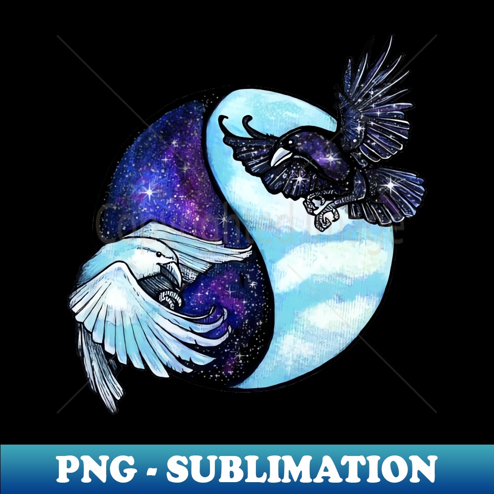 Yin and Yang Ravens - Vintage Sublimation PNG Download - Bri | Inspire Uplift