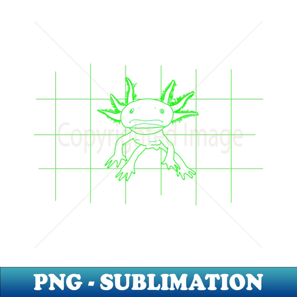 GRID DRAWING of an axolotl green - PNG Transparent Sublimati | Inspire ...