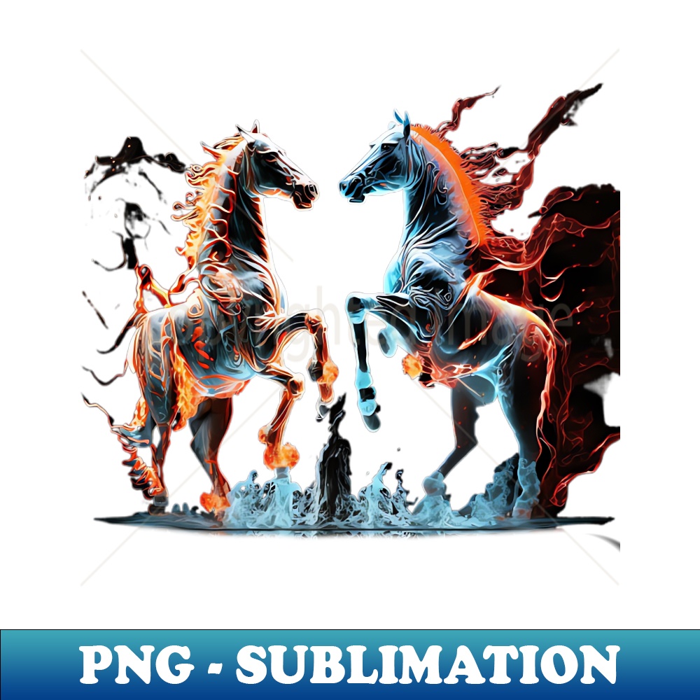 Fire and Ice Horses More Fighting - Aesthetic Sublimation Di | Inspire ...