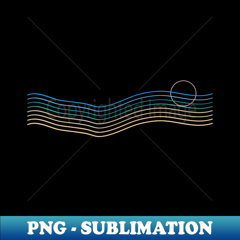 Sunset Sea Lines - PNG Transparent Digital Download File for | Inspire ...
