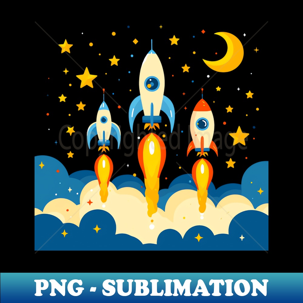 Starlight Rocket Parade v3 - High-Resolution PNG Sublimation | Inspire ...