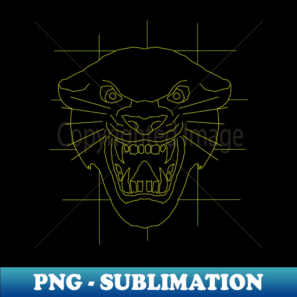 Panther head face drawing in yellow - PNG Transparent Sublim | Inspire ...