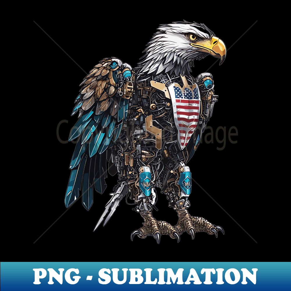 Robot Bald Eagle - Digital Sublimation Download File - Perfe | Inspire Uplift