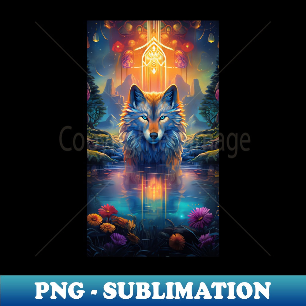 Radiant Wolf Mystic Lake - Special Edition Sublimation PNG F | Inspire ...