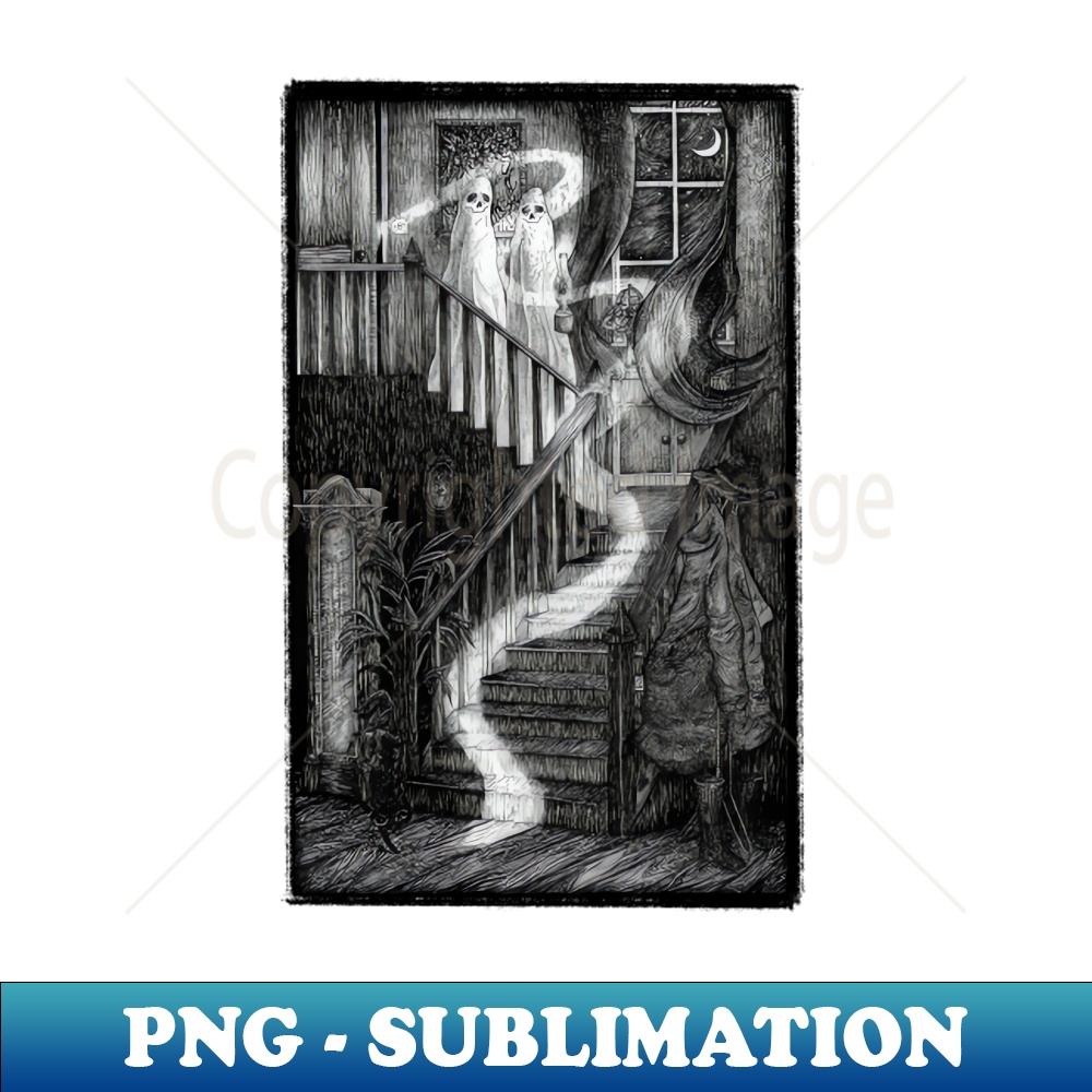A Haunted House Ink Illustration - Sublimation-Ready PNG Fil | Inspire ...