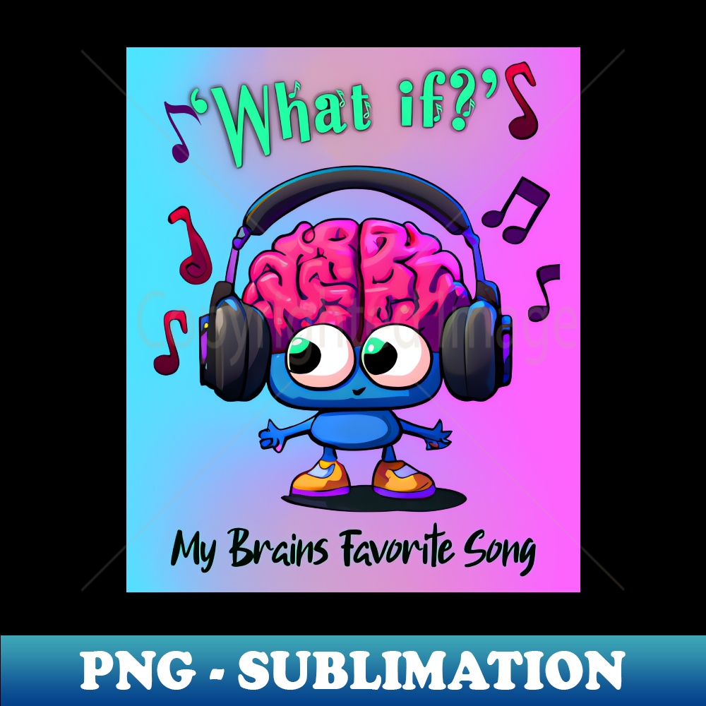 Mental Health Brain Full of Anxiety Cute Brain playing Music | Inspire ...