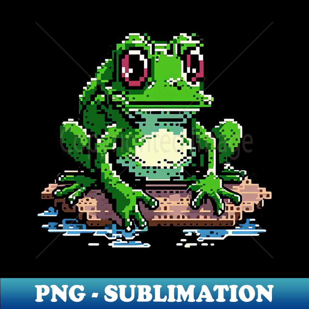 Pixel Art Frog - Retro PNG Sublimation Digital Download - Un | Inspire ...