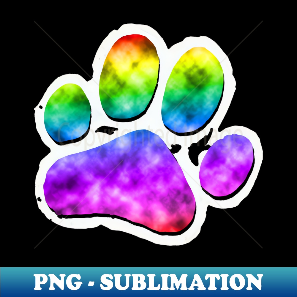 Rainbow Paw Print - White - Decorative Sublimation PNG File | Inspire ...