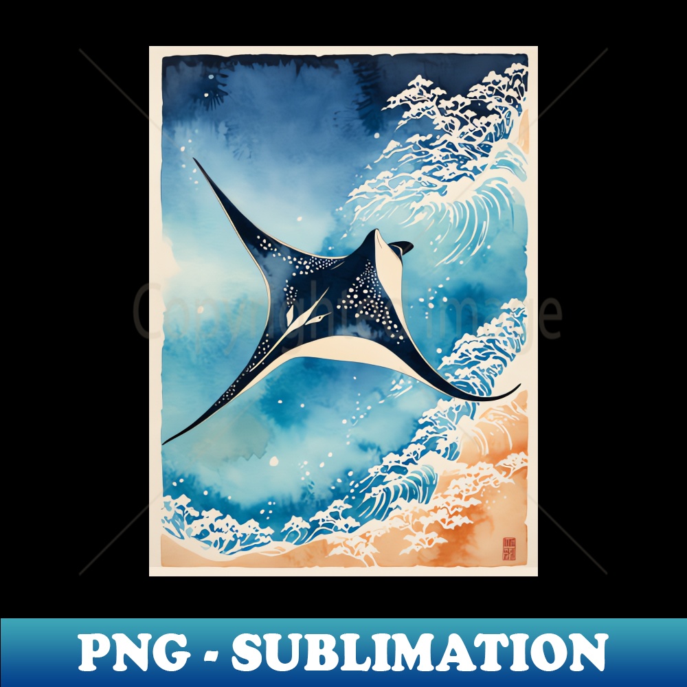 Manta Ray Japanese Art - Premium Sublimation Digital Downloa | Inspire ...