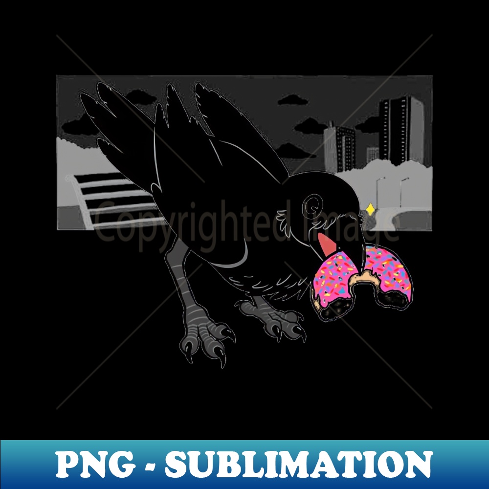 Raven eating a donught - Modern Sublimation PNG File - Perfe - Inspire ...