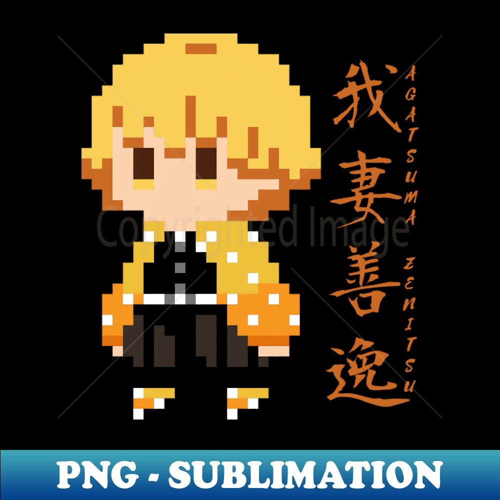 Agatsuma Zenitsu Pixel Art - PNG Sublimation Digital Downloa | Inspire ...