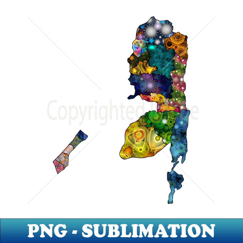 Spirograph Patterned Palestine Territories Map - PNG Transpa - Inspire ...