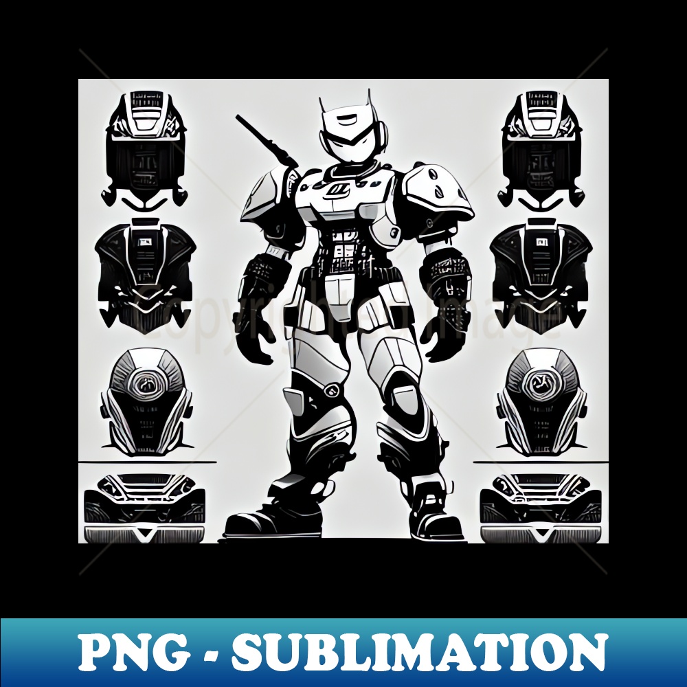 line art drawing key visual of a hitman mech suit - High-Res | Inspire ...