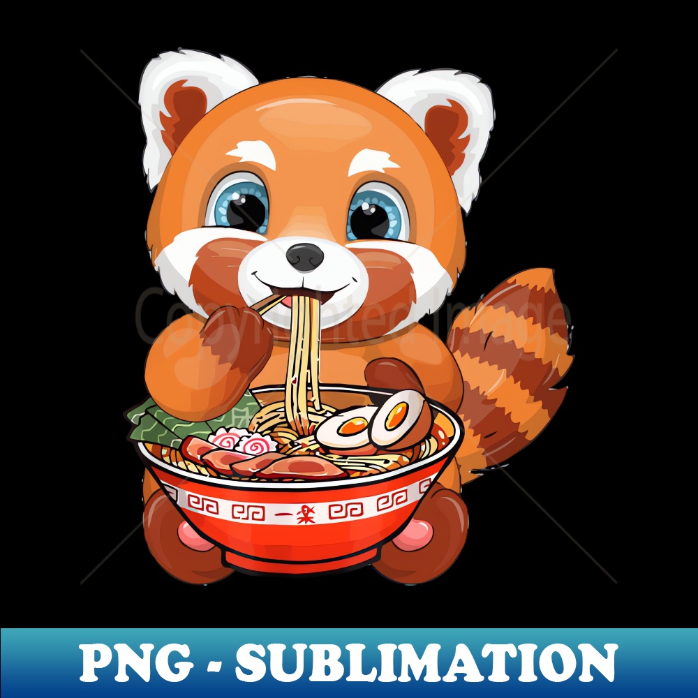 Red Panda Eating Ramen - PNG Transparent Sublimation Design | Inspire ...