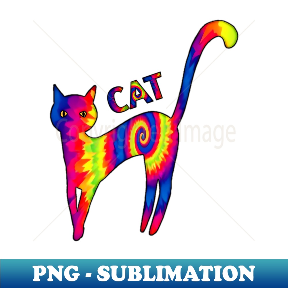 Tie Dye Cat Modelling - Special Edition Sublimation PNG File | Inspire Uplift