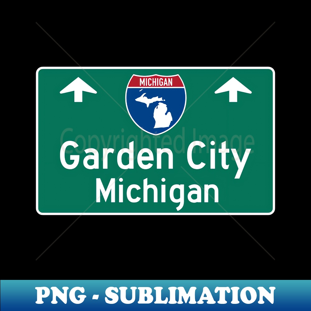 Garden City Michigan Highway Guide Sign - Retro PNG Sublimat | Inspire ...