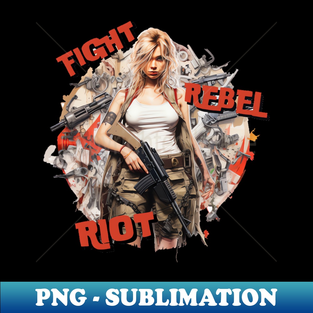 Fight rebel riot - girl - Digital Sublimation Download File | Inspire ...