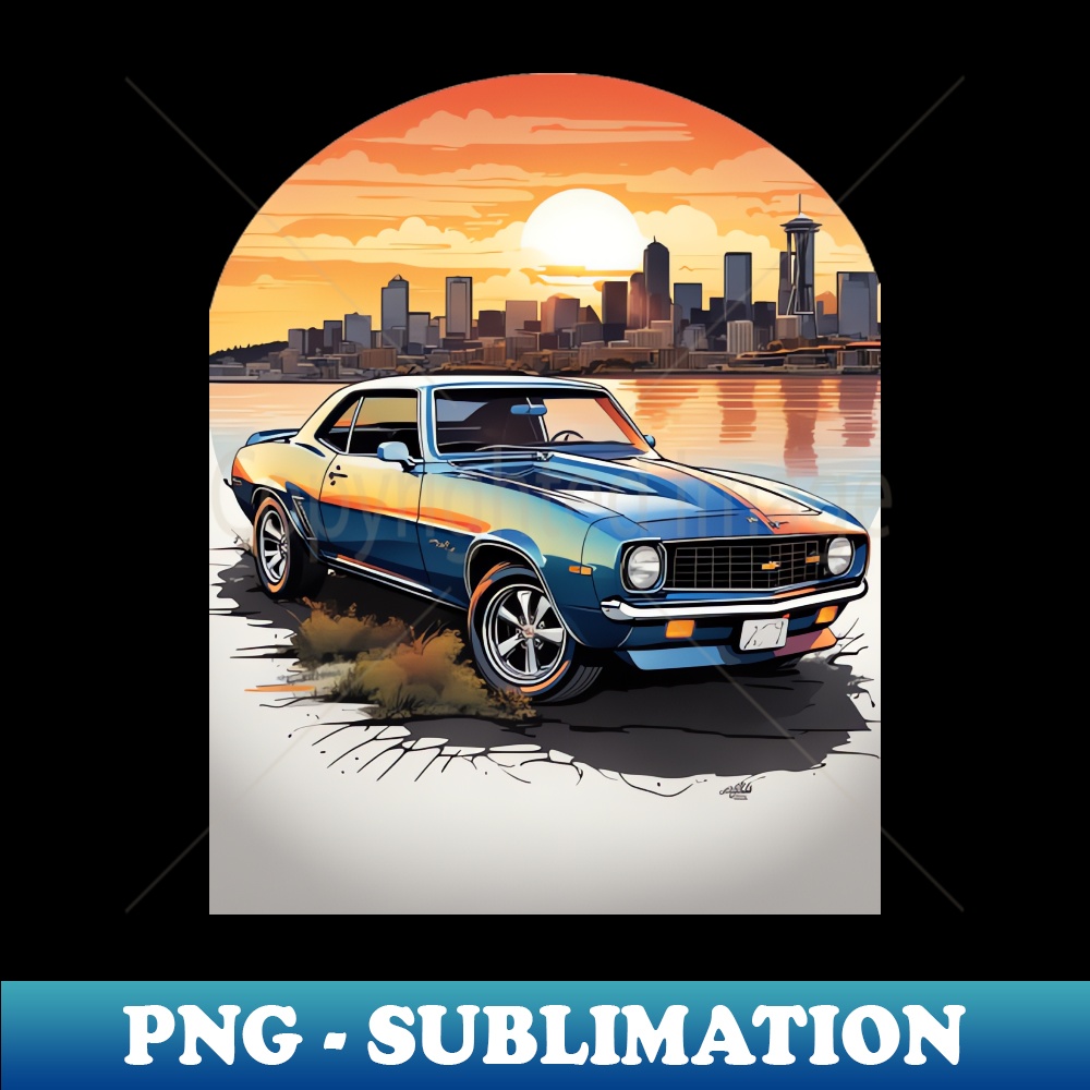 69 Camaro with Seattle Washington Skyline - PNG Transparent | Inspire Uplift
